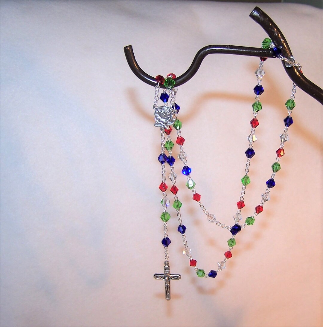 Multi-colored Bicone Rosary - Etsy
