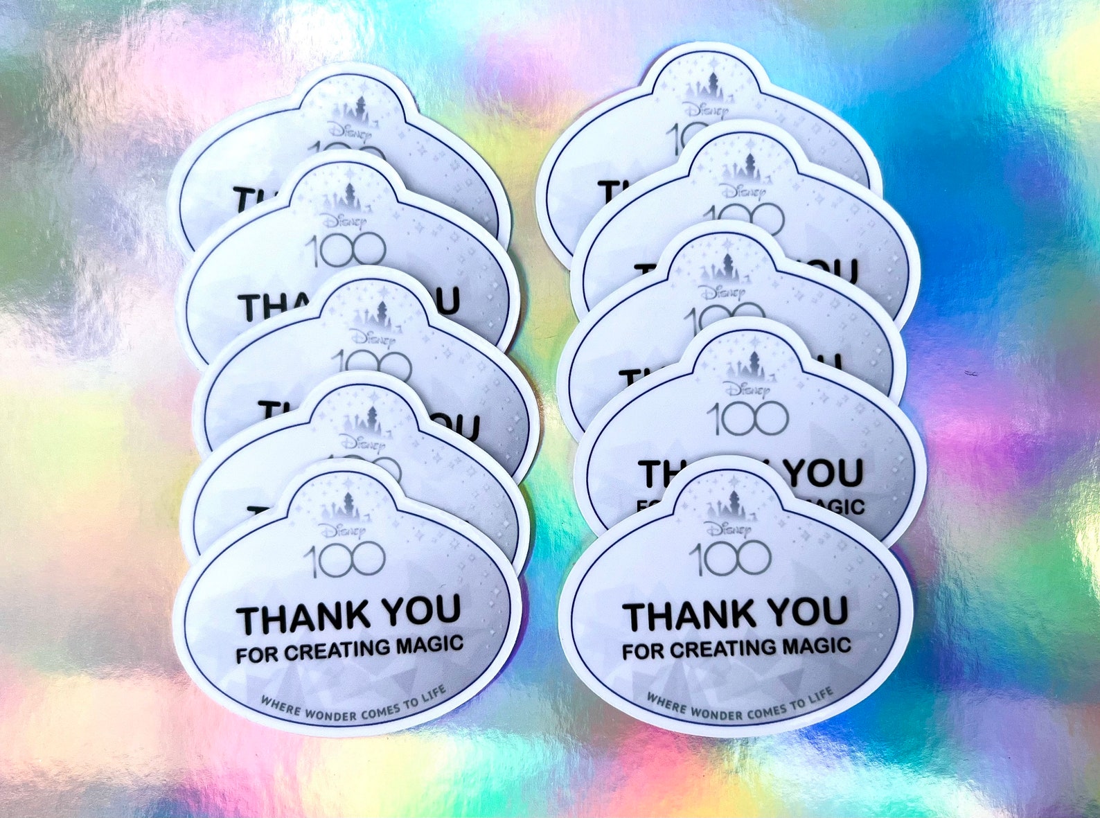 Disneyland 100 Years Cast Member Thank You Gift Sticker Pack, Cast ...