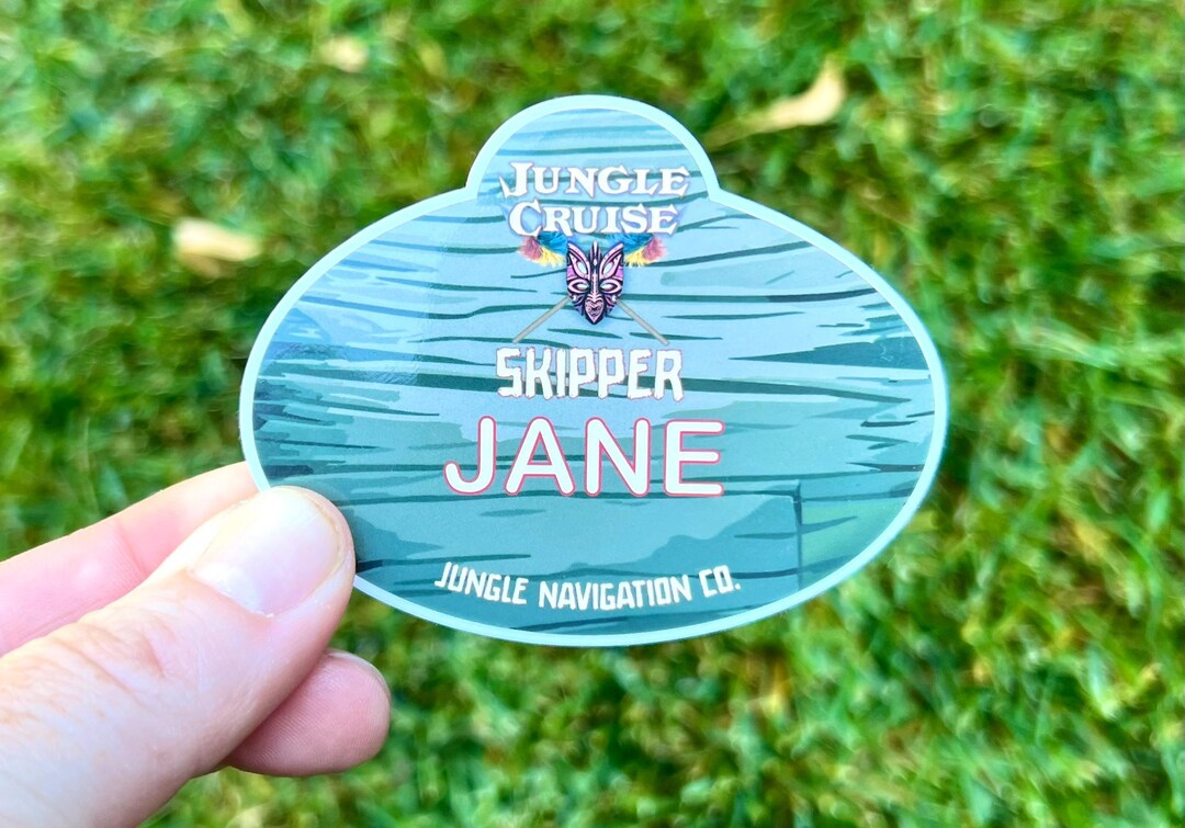 Jungle Cruise Skipper Costume, Cast Member Name Tag Sticker, Jungle ...