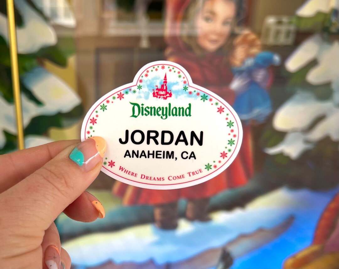 Disneyland Christmas Cast Member Name Tag, Customizable Sticker ...