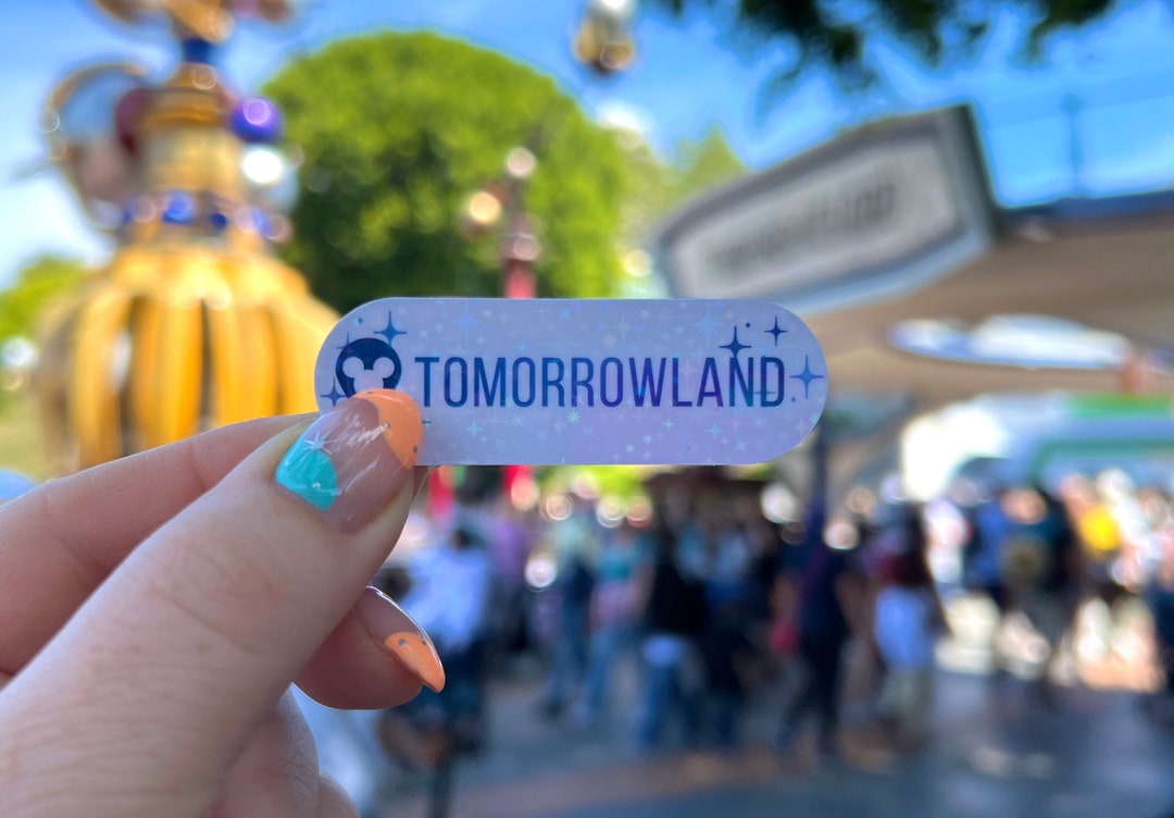 Tomorrowland Holographic Destination Drop Pin Sticker, Disneyworld Trip ...