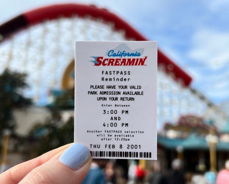 California Screamin Classic Fast Pass Sticker, Retro Disneyland ...