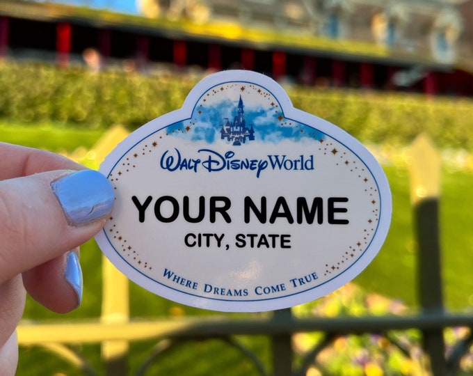 Disneyworld Cast Member, Customizable Sticker, Cast Member Name Tag ...