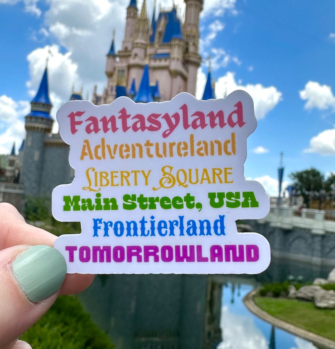 Magic Kingdom Lands Sticker, Disneyworld Stickers for Water Bottle ...