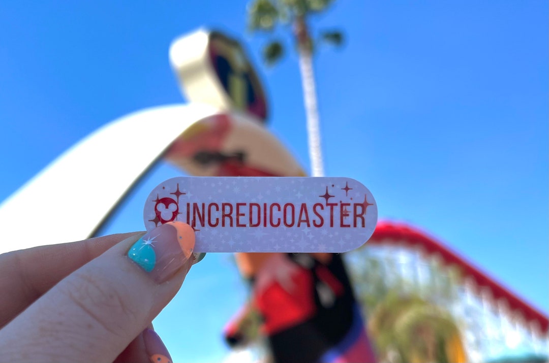 Incredicoaster Destination Drop Pin Sticker, Retro Disneyland ...