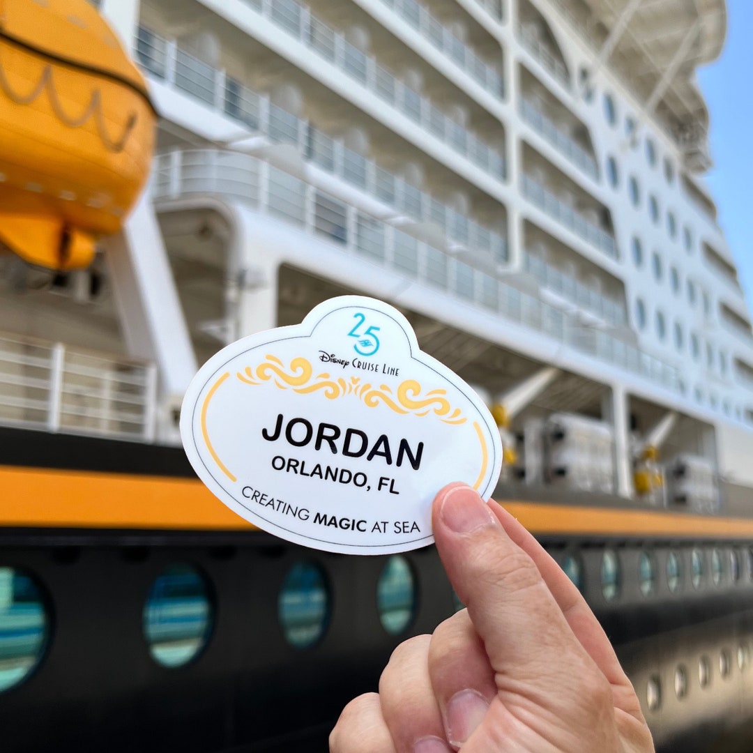 DCL 25th Anniversary Name Tag Sticker, Personalized Cast Member Name ...
