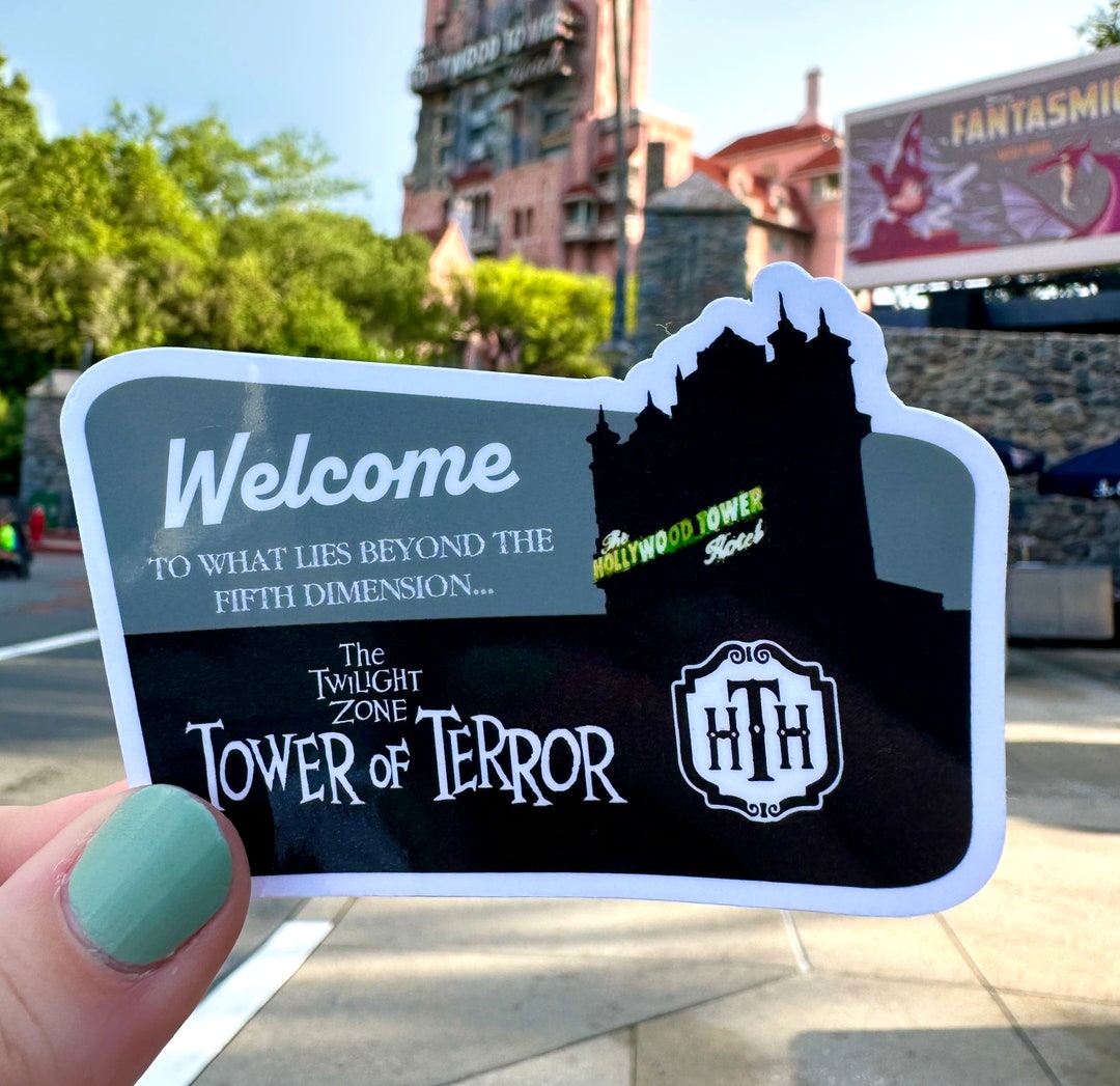 Tower of Terror Ride Sign Sticker, Hollywood Tower Hotel, Hollywood ...