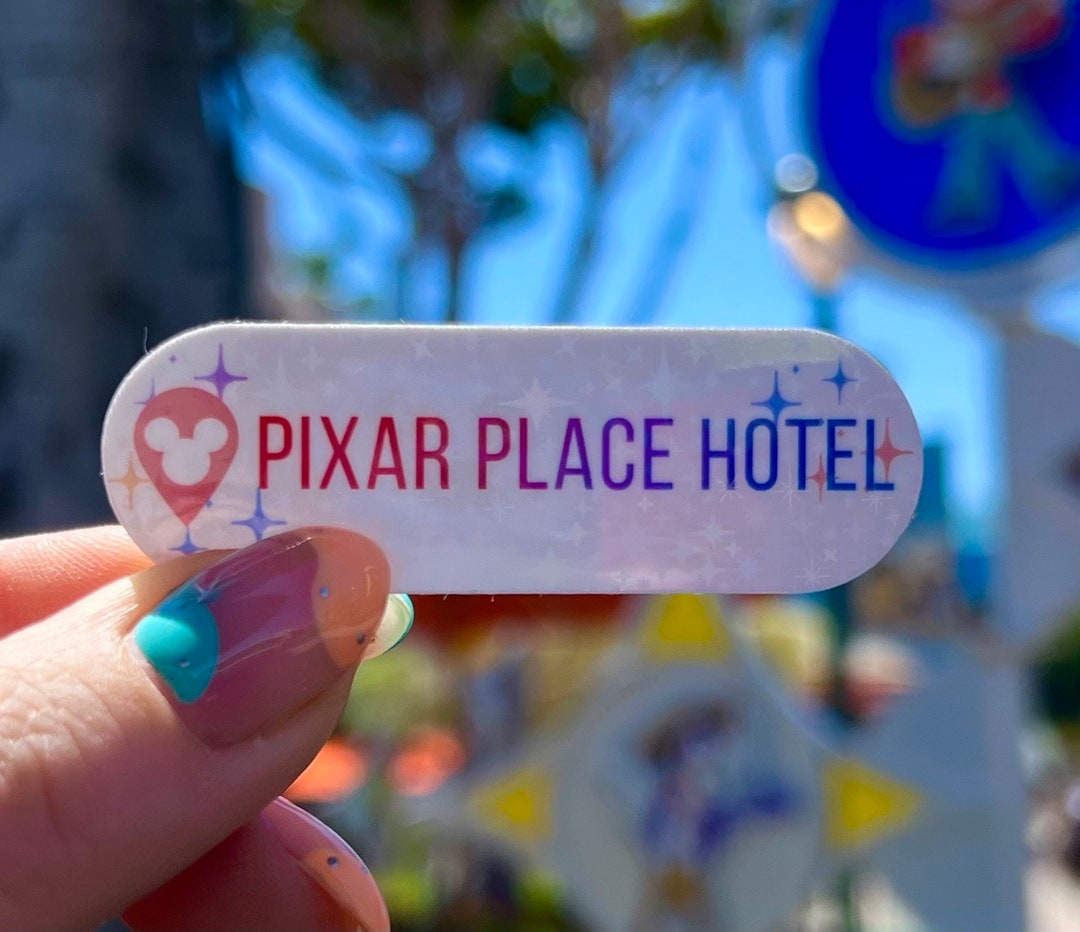 Pixar Place Hotel Location Tag Sticker, Disneyland Stickers, California ...