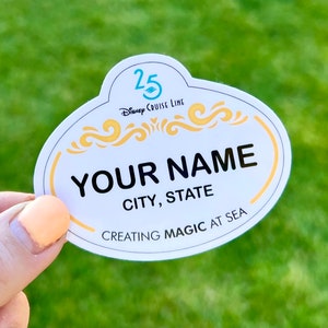 DCL 25th Anniversary Name Tag Sticker, Personalized Cast Member Name ...