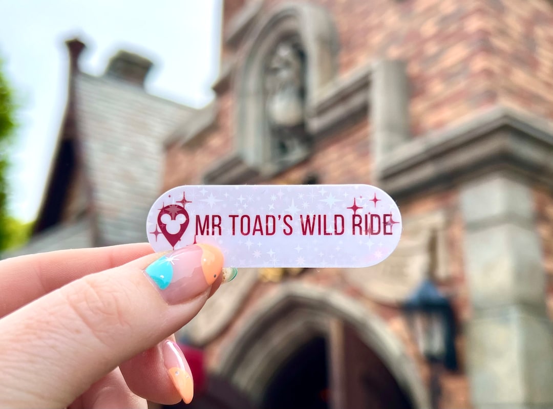 Mr. Toad's Wild Ride Holographic Destination Drop Pin Sticker ...
