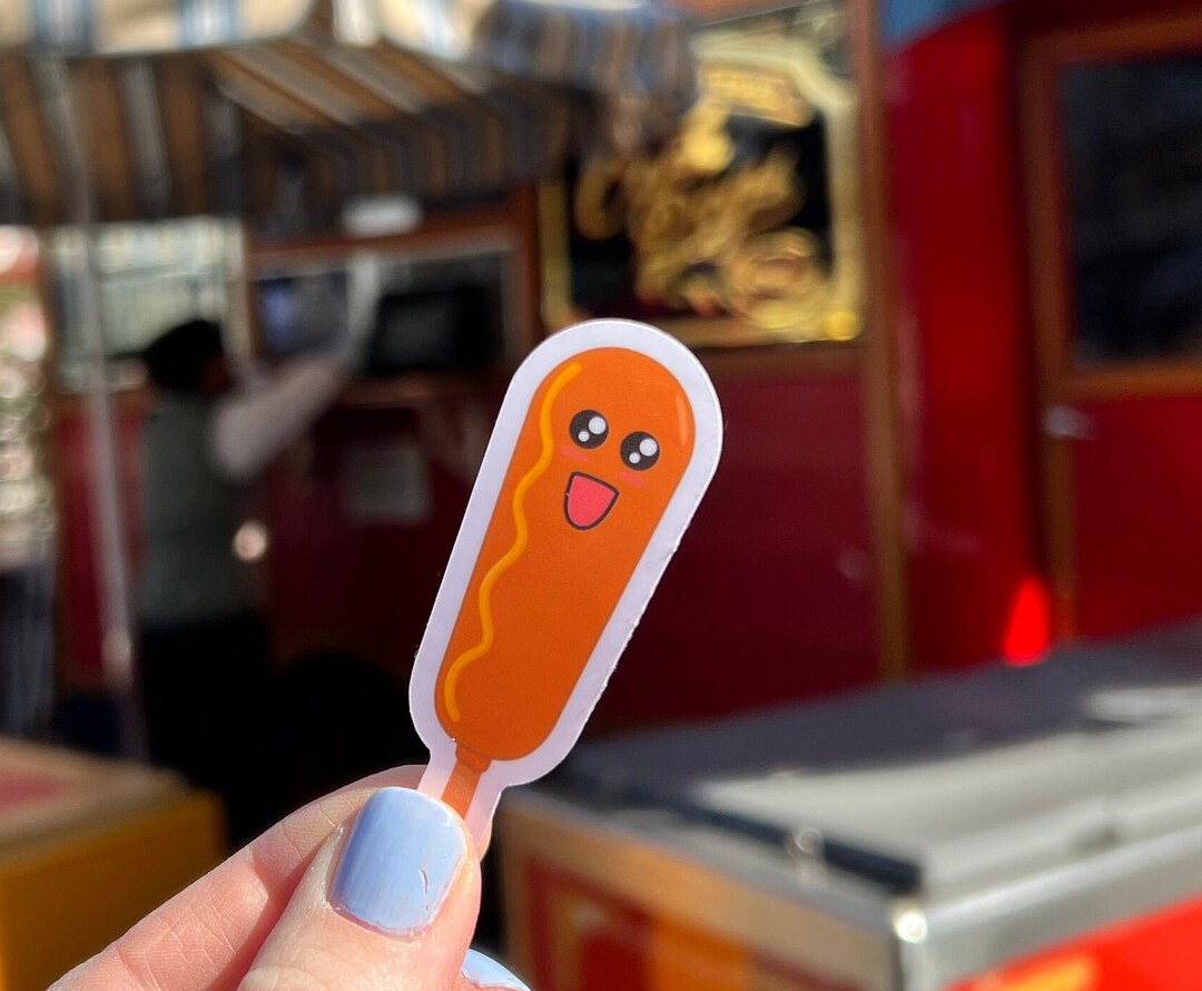 Disneyland Snacks Cute Corn Dog Sticker, Happy Pixie Dust Food Snacks ...