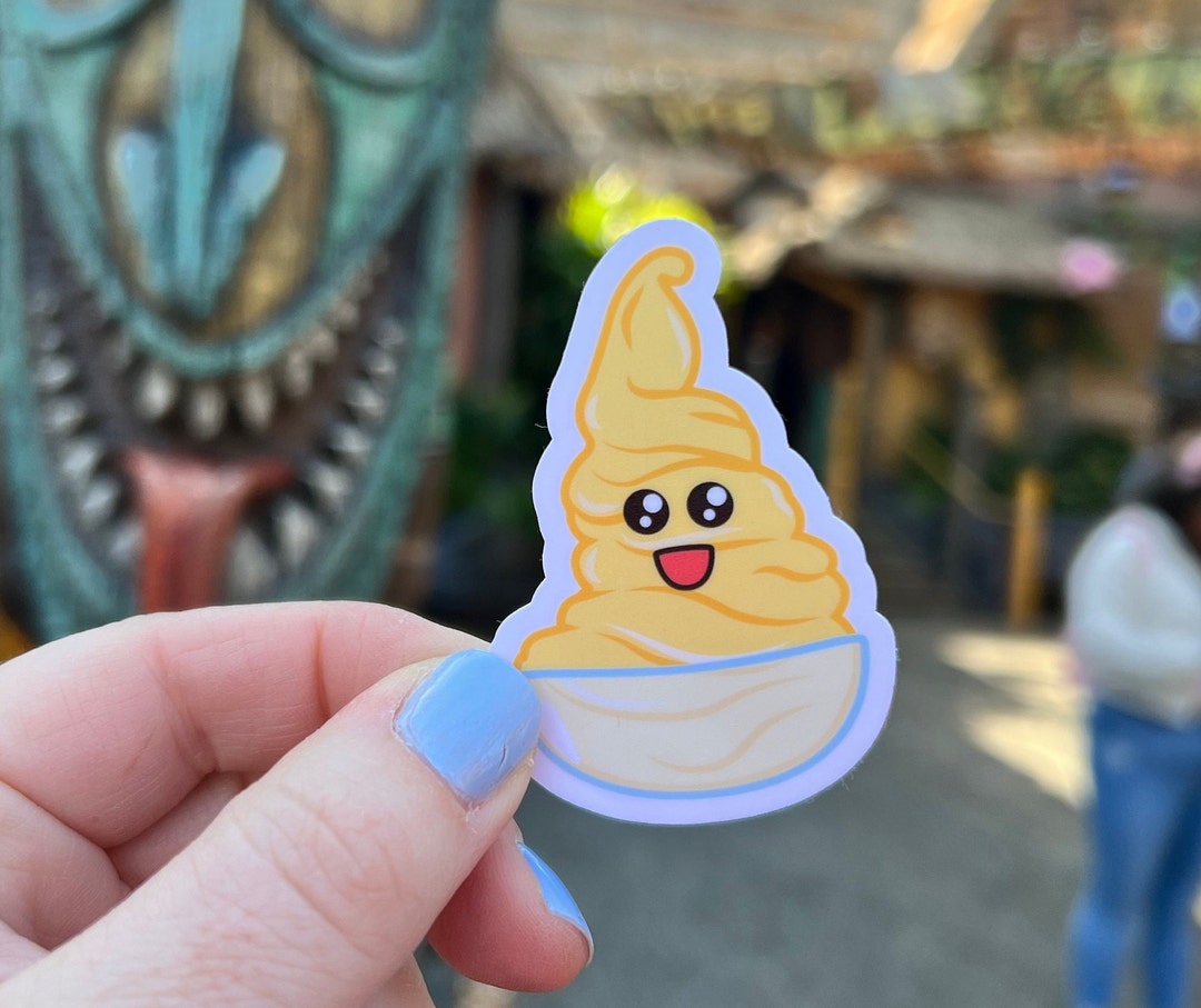 Dole Whip Cute Snacks Sticker, Kawaii Food Stickers, Disneyland Snacks ...