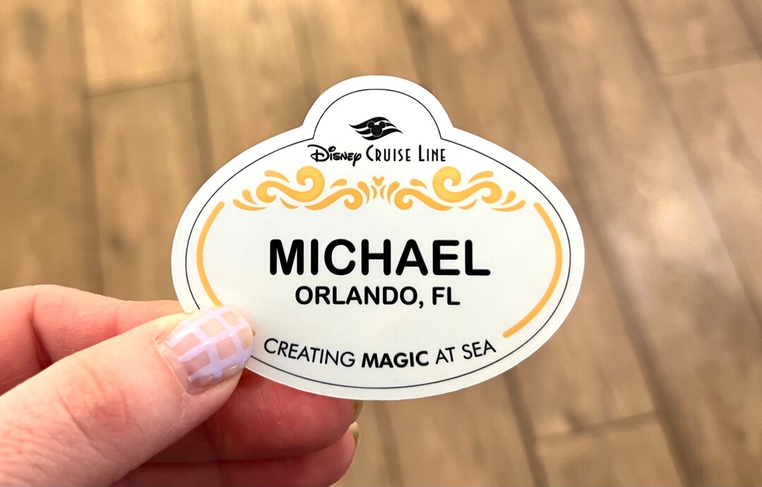 Cruise Line Cast Member New Name Tag Sticker Personalized - Etsy
