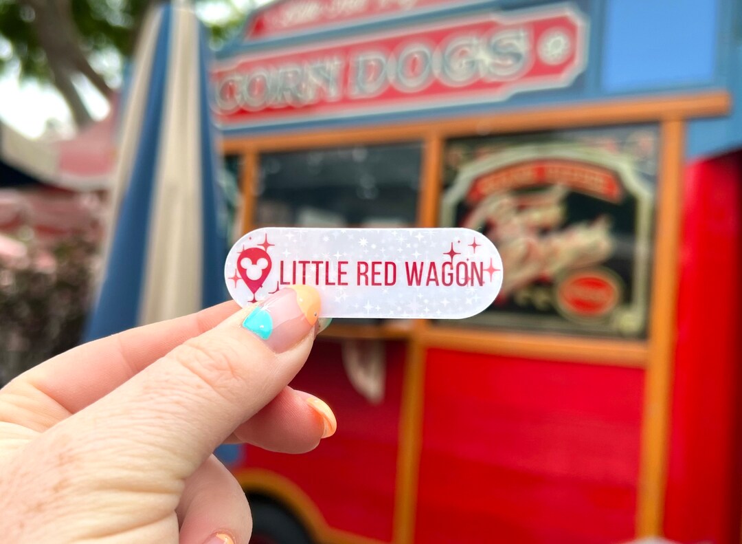 Little Red Wagon Disneyland Drop Pin Sticker Holographic, Disneyland ...