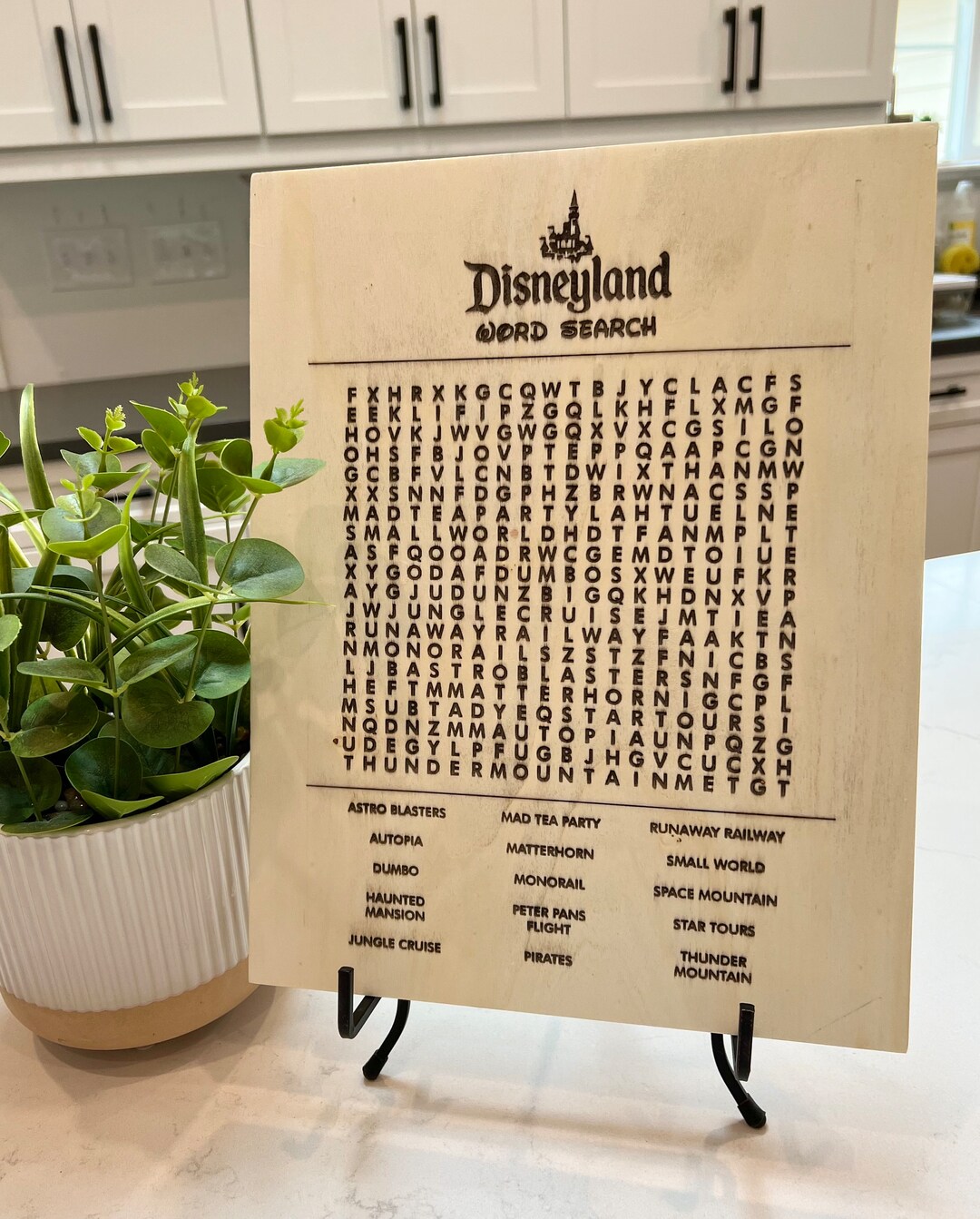 Disneyland Word Search Puzzle Wall Decor, Bathroom Word Search Art ...