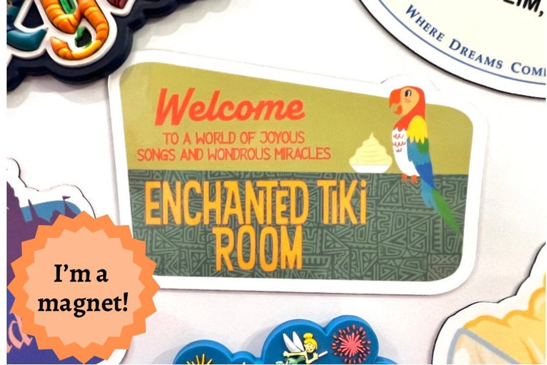 Enchanted Tiki Room Magnet, Disneyland Attraction Poster, Disneyworld Magnets, Ride Signs, Dole ...