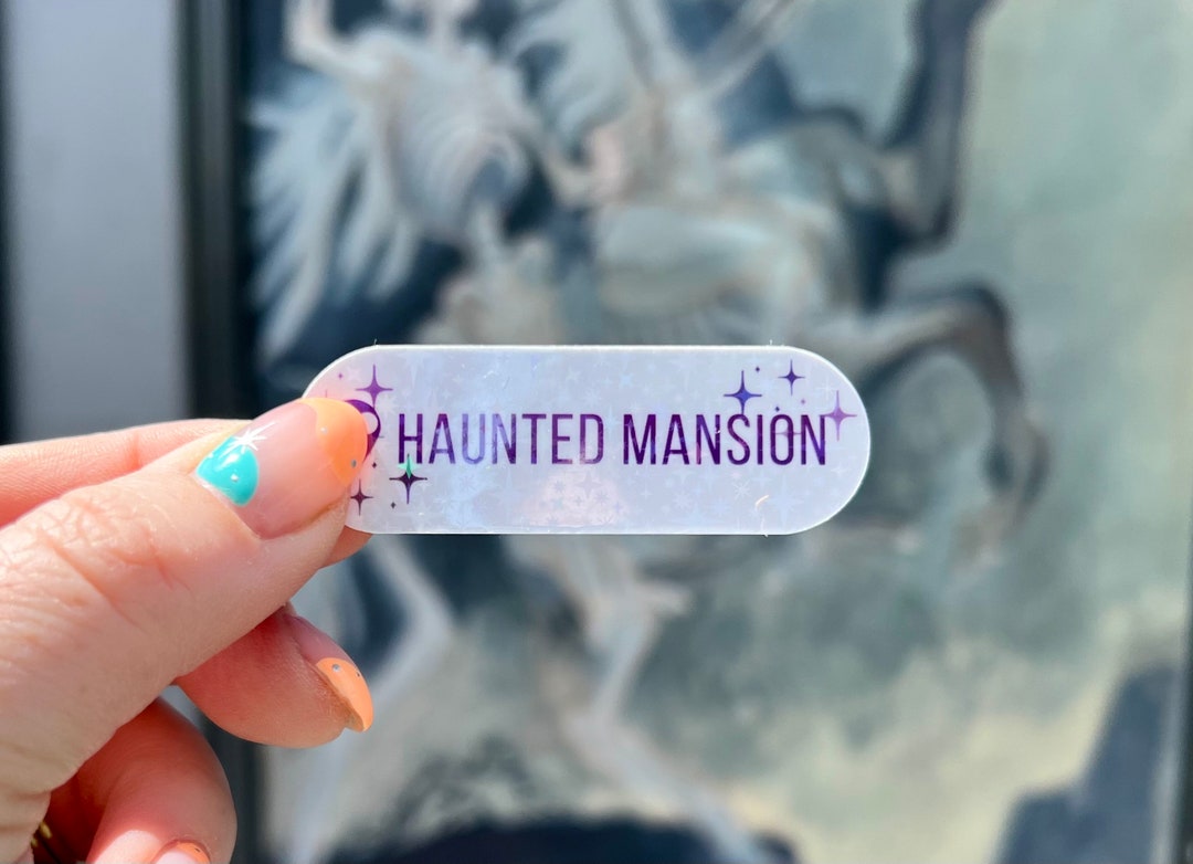 Haunted Mansion Destination Drop Pin Shimmering Sticker, Disneyland ...