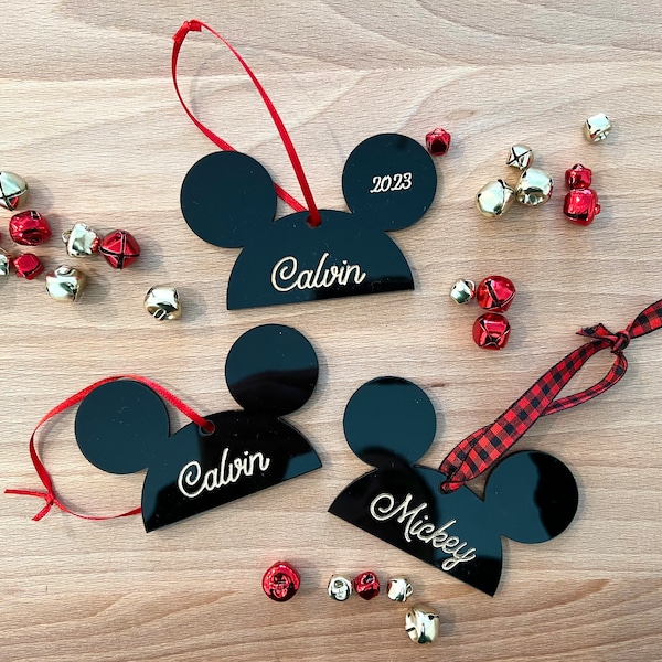 Custom Mickey Ears Ornament - Etsy