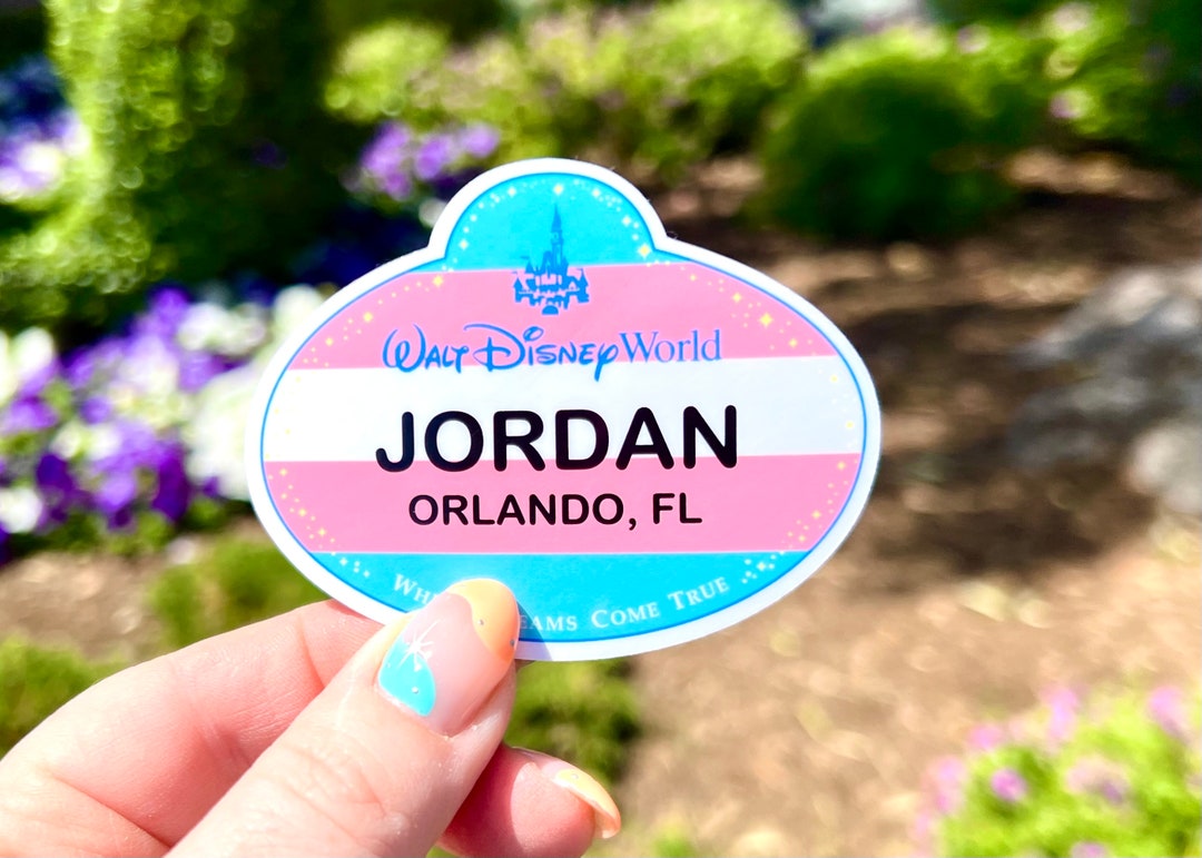 Disneyworld Cast Member Transgender Flag Name Tag, LGBTQ+ Disneyworld ...