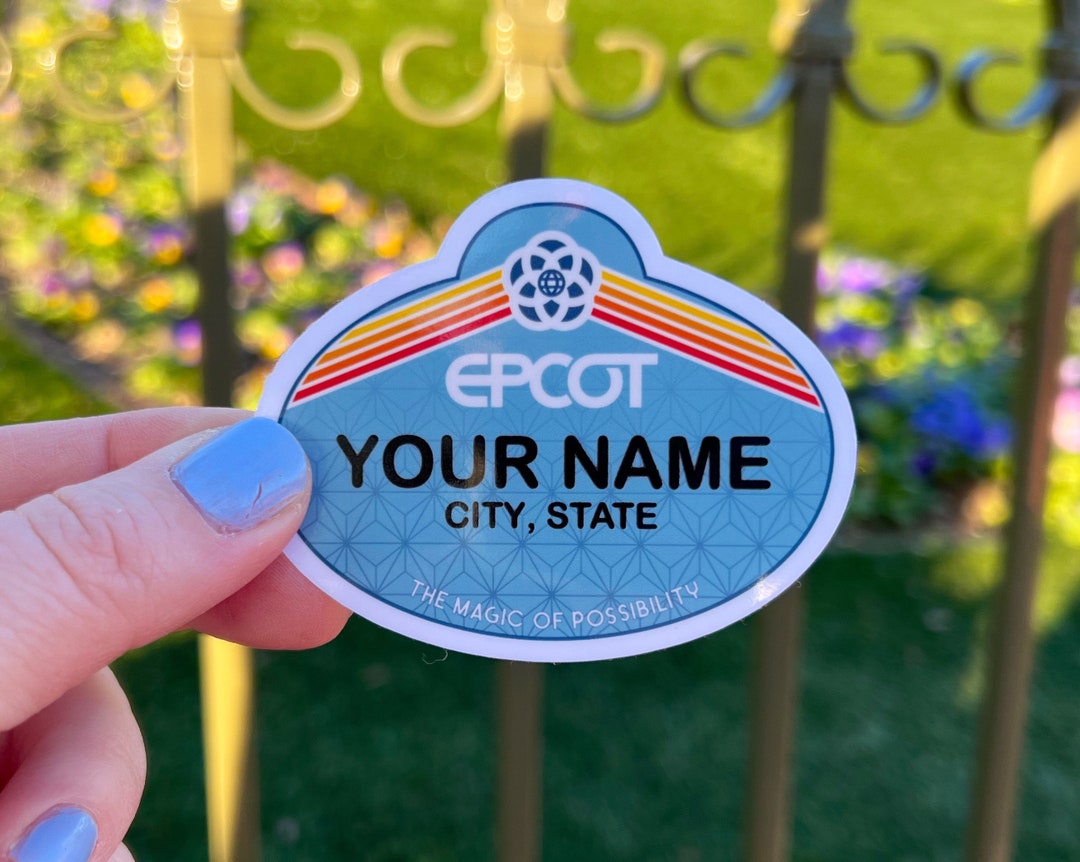 Epcot Cast Member Name Tag Sticker Disneyworld Cast Member - Etsy