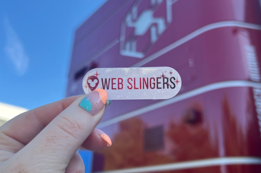 Web Slingers Ride Location Drop Pin Sticker, Disneyland California ...