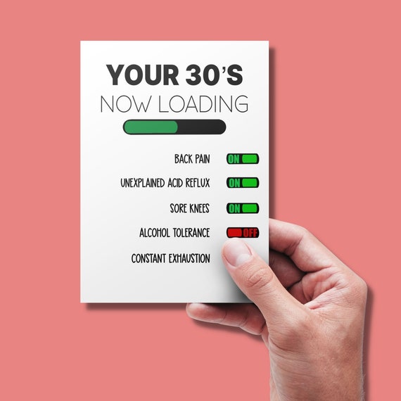 Your 30s Now Loading Birthday Card Just Cause Card 19th - Etsy
