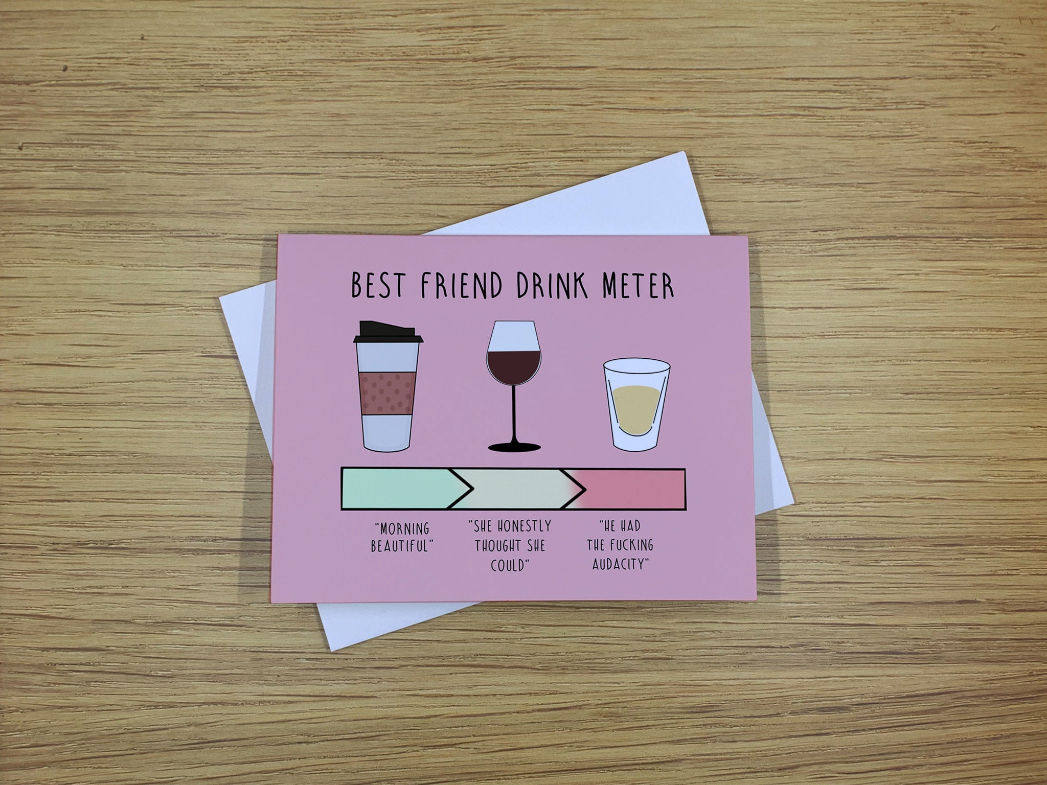 Best Friend Drink Meter Card, Best Friend Card, BFF Card - Etsy Canada