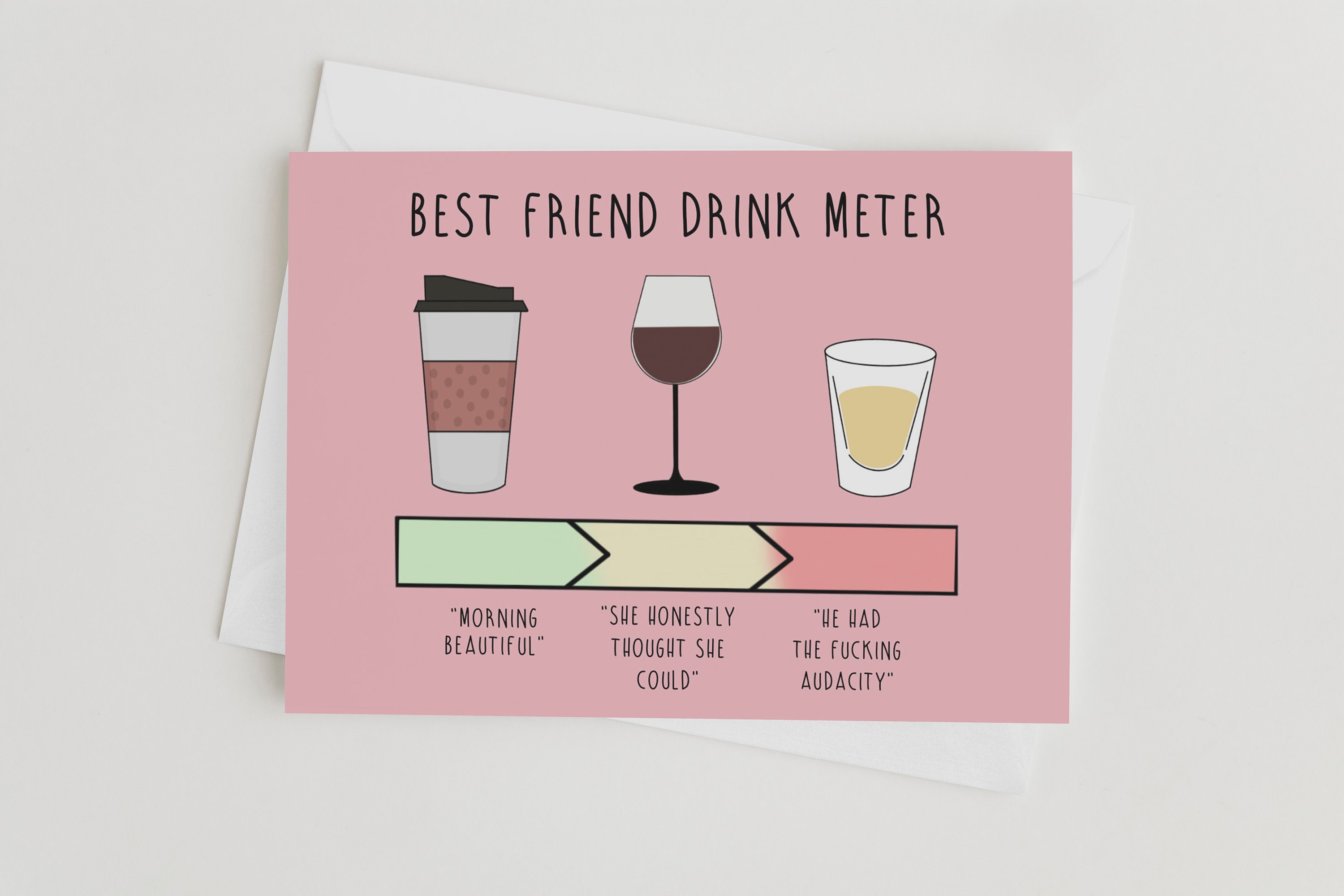 Best Friend Drink Meter Card, Best Friend Card, BFF Card - Etsy Canada