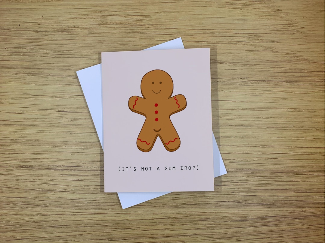 Gingerbread Man It's Not a Gum Drop Christmas Card - Etsy