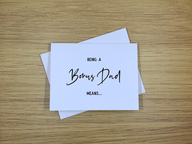 Bonus Dad Card, Father's Day Card, Card for Bonus Dad, Sentimental Card ...