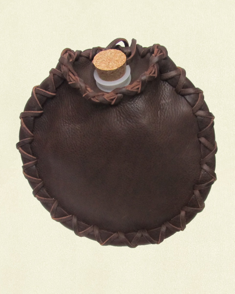 Wine Bladder / Water Skin – Small Round in Dark Brown - Etsy UK
