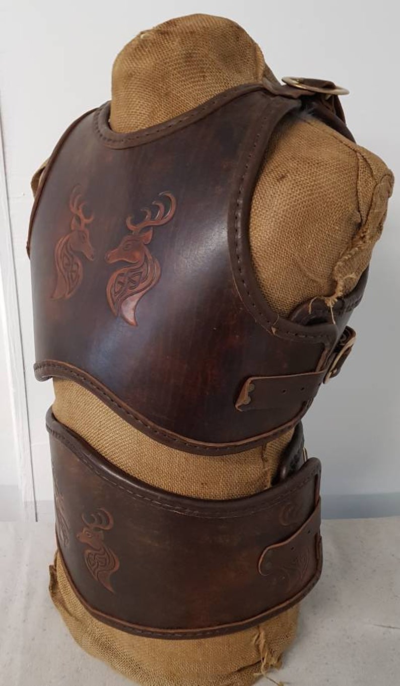 Thick Leather Armour With Embossed Stags - Etsy
