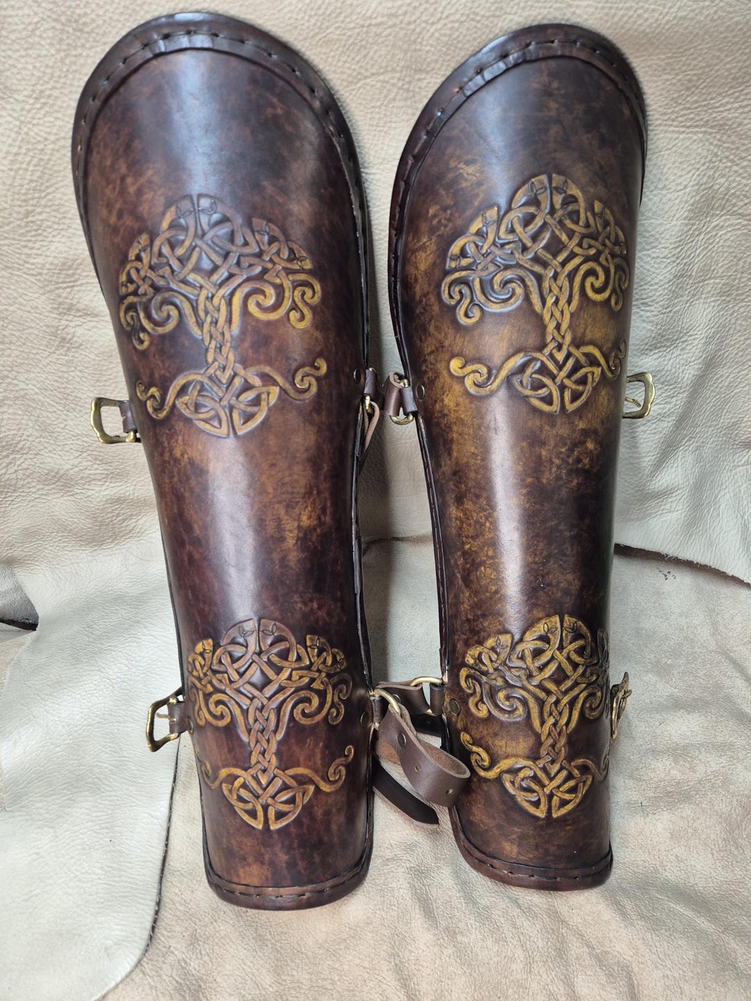 Greaves Leather Leg Armour Celtic Tree - Etsy