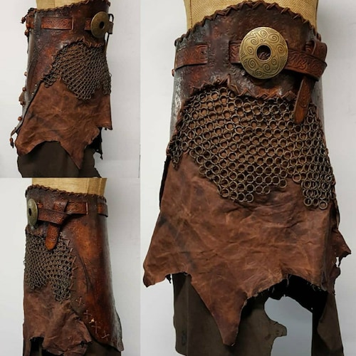 War Skirt With Feathers and Chain Mail - Etsy