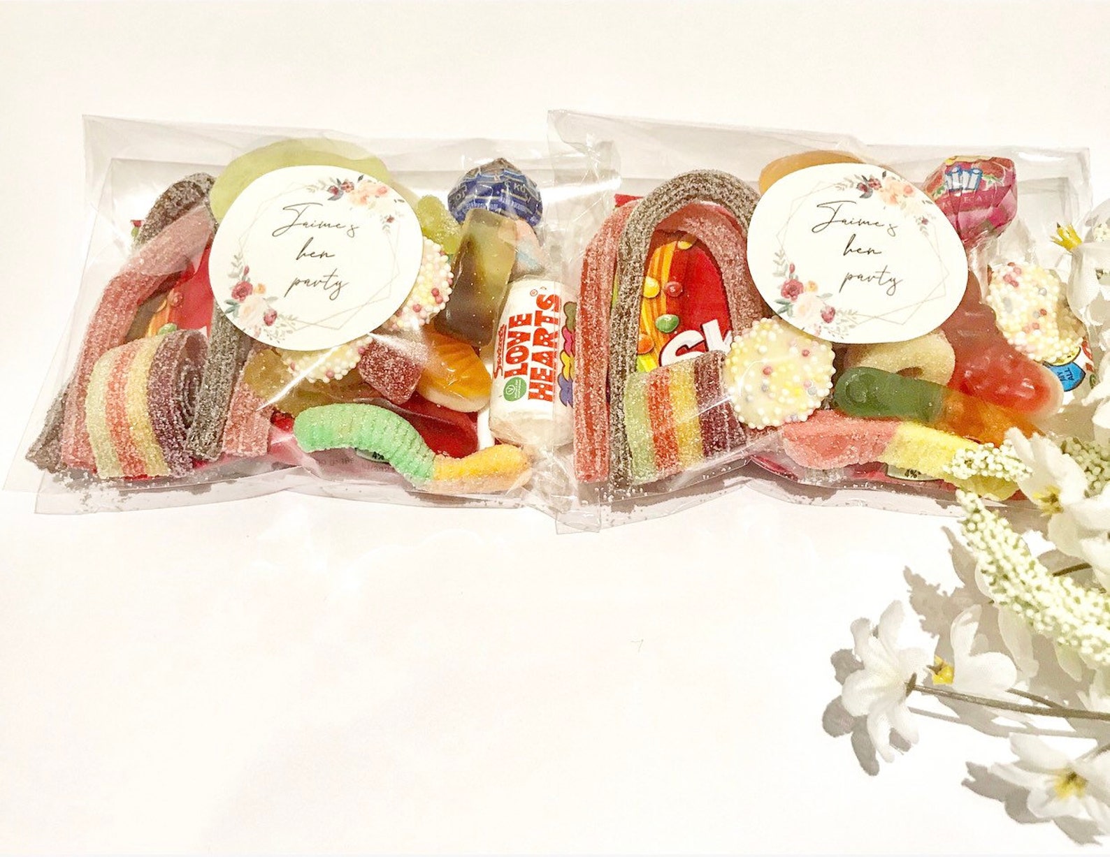 Pre-filled Personalised Sweet Packs Hen Do Wedding Halloween Baby ...