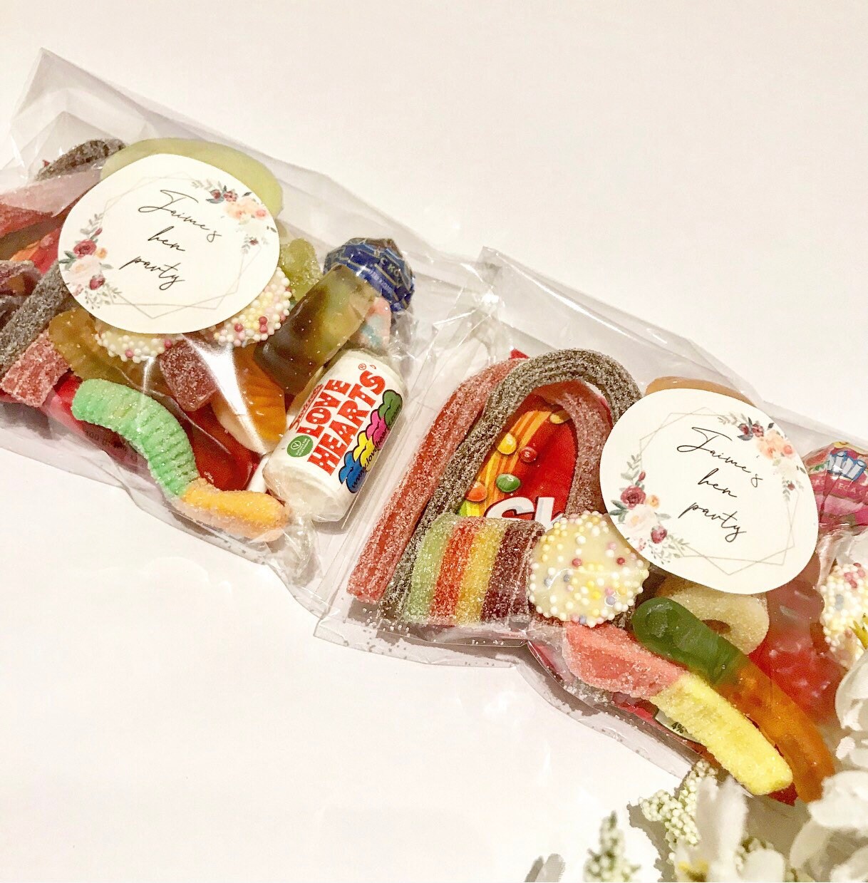 Pre-filled Personalised Sweet Packs Hen Do Wedding Halloween Baby ...
