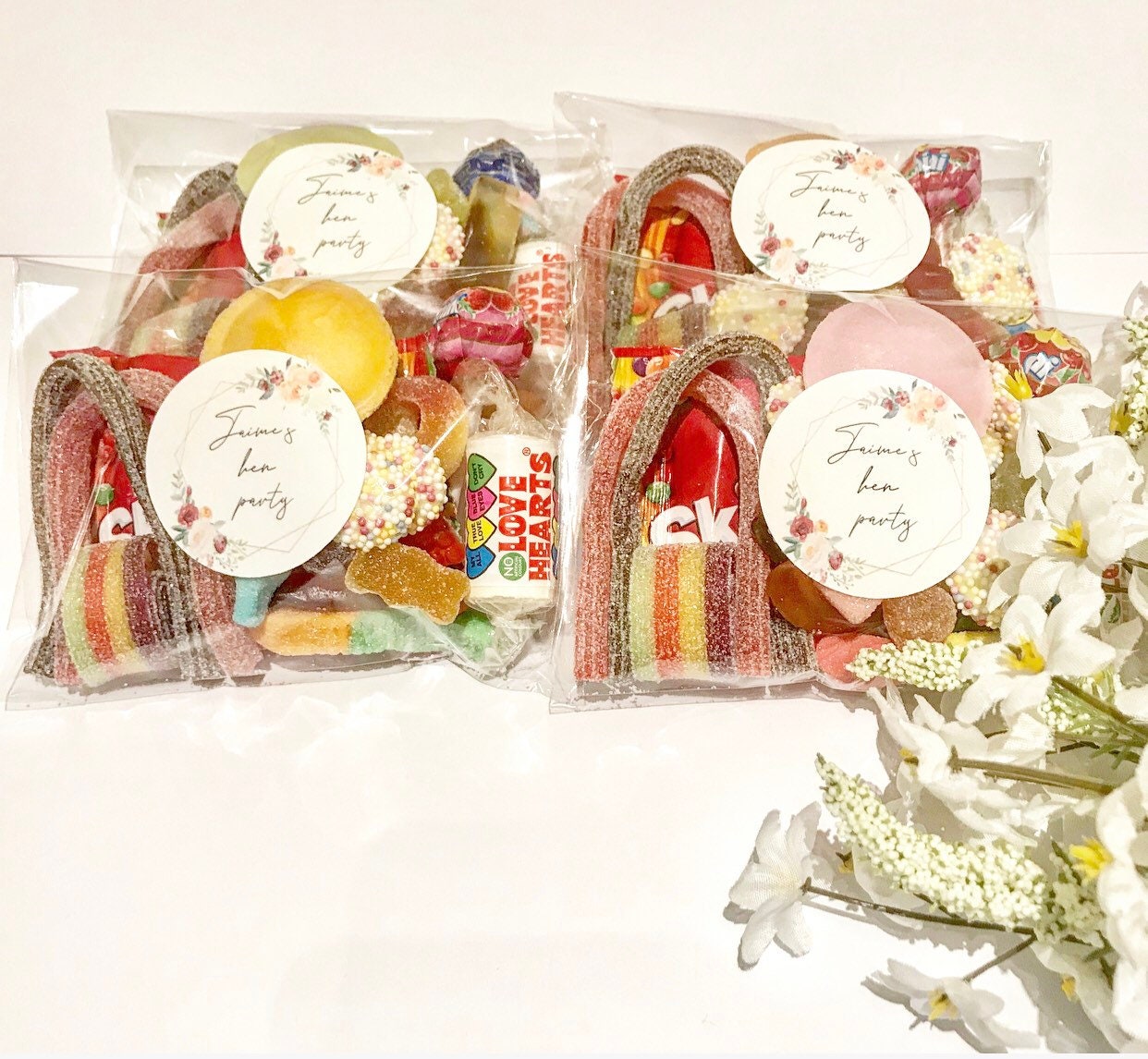 Pre-filled Personalised Sweet Packs Hen Do Wedding Halloween Baby ...