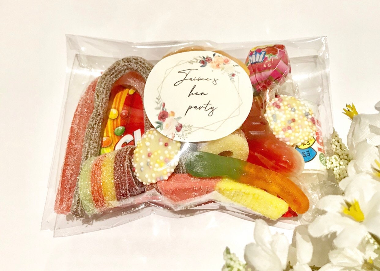 Pre-filled Personalised Sweet Packs Hen Do Wedding Halloween Baby ...