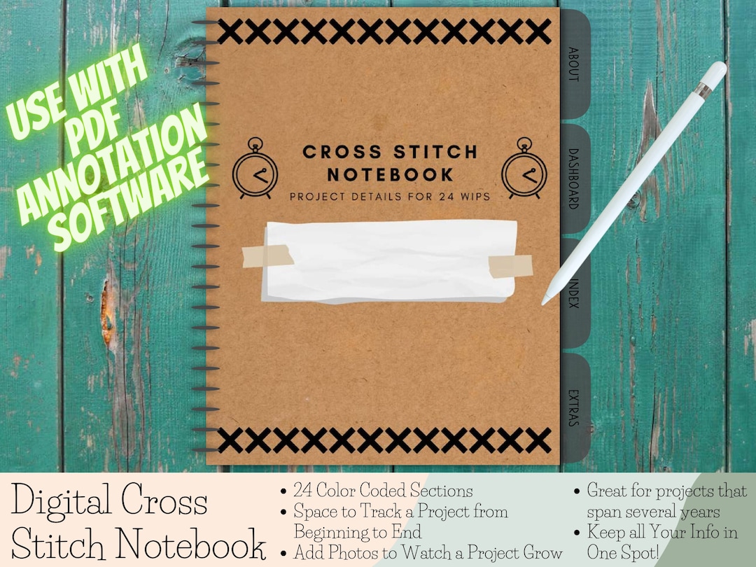 Digital Cross Stitch Notebook - for Programs Like Goodnotes or ...