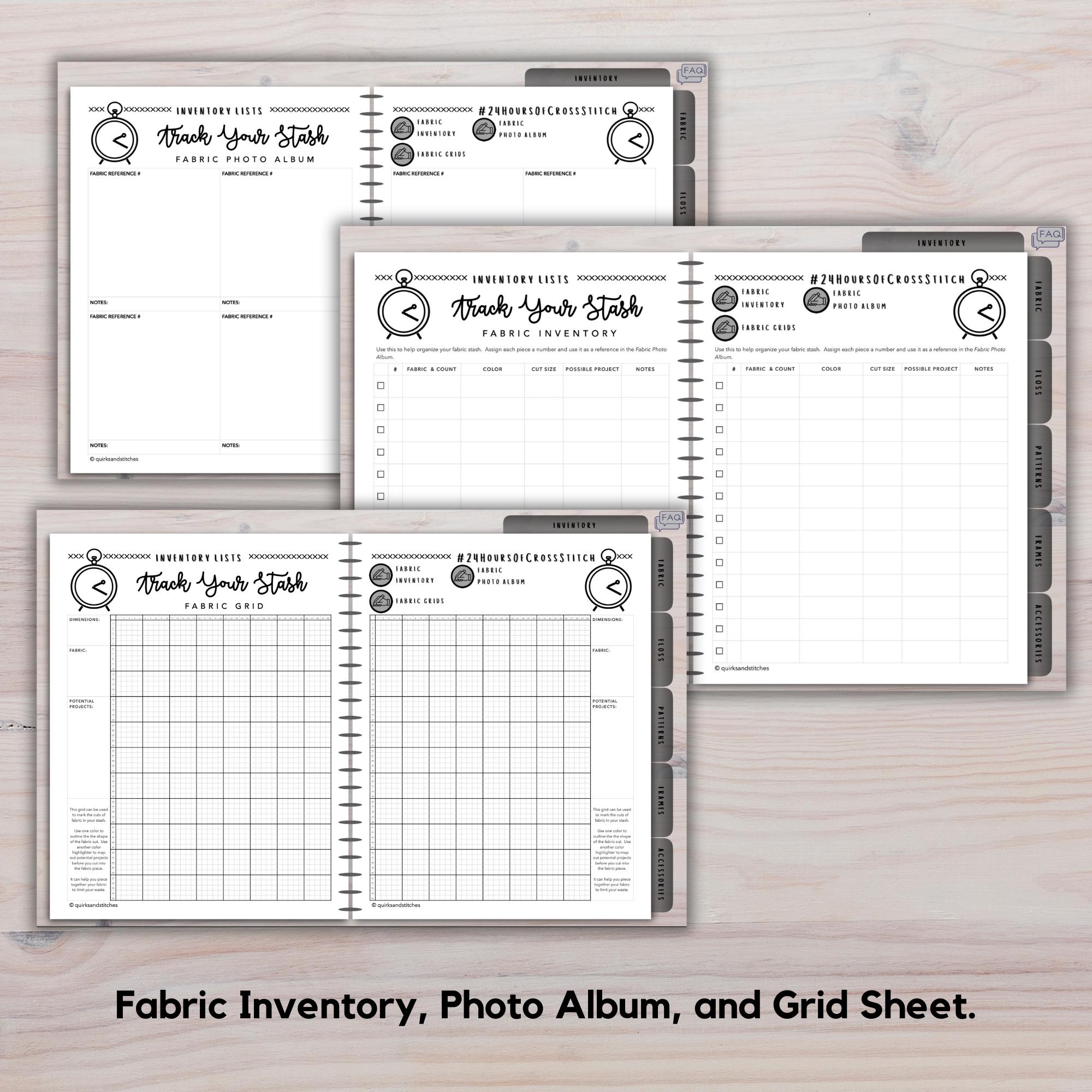 Digital Planner Cross Stitch Inventory Trackers - Use With a Program ...