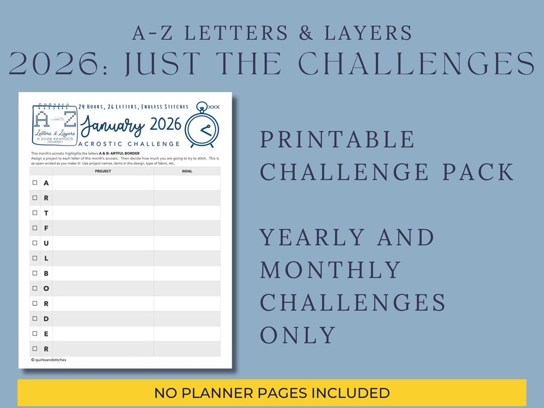 2026 #24HOCS Printable Challenge Pack - Etsy