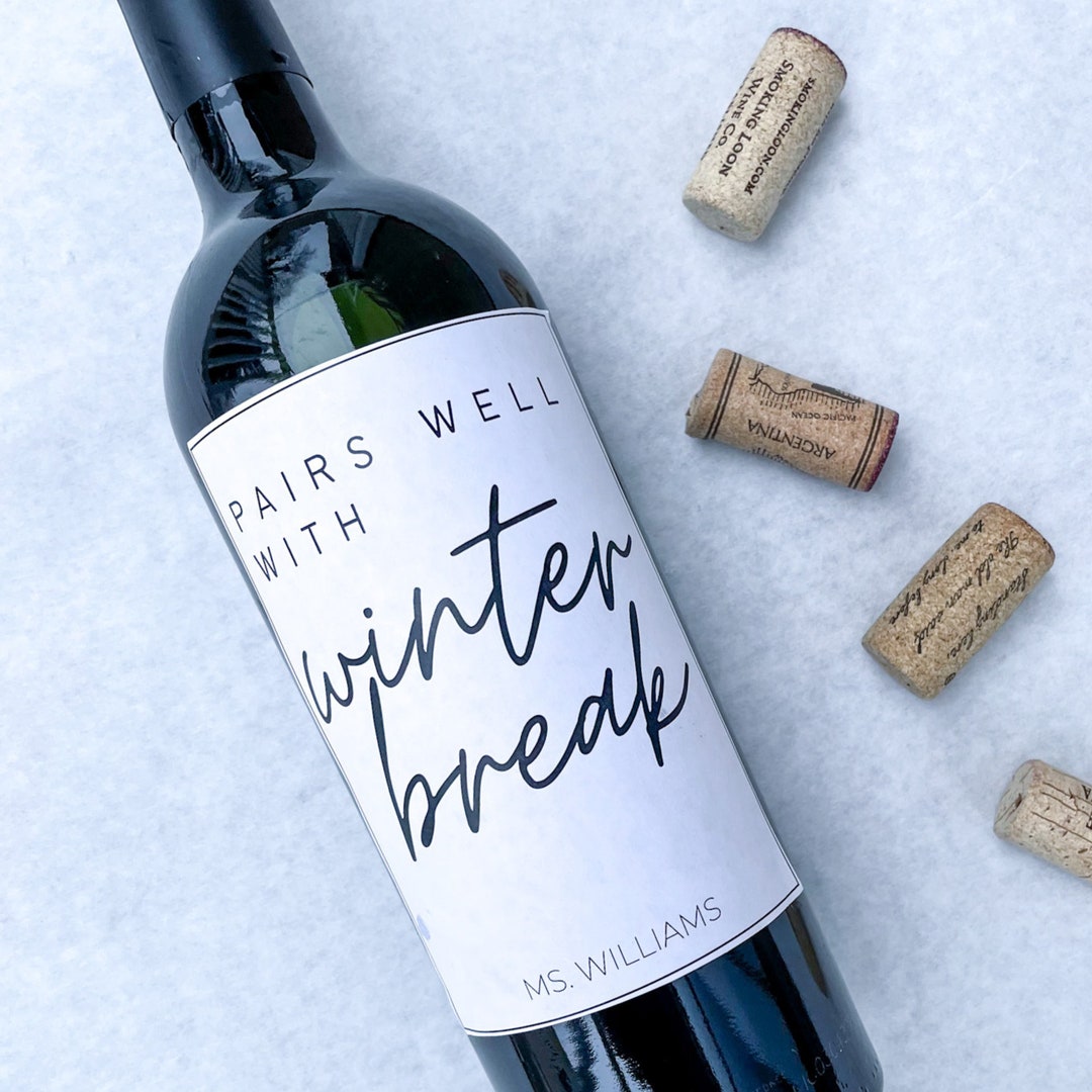 Wine Labels for Teachers, Wine Label Gifts for Teachers, Personalized ...