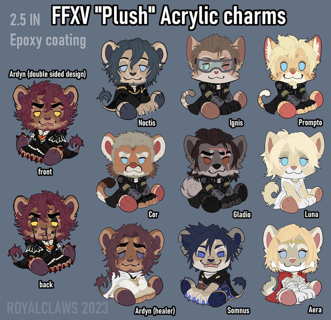 FFXV "plush" ACRYLIC Charms - Etsy
