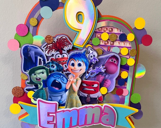 Inside Out Cake Topper, Custom Cake Topper, Inside Out 2 Party, Printed ...