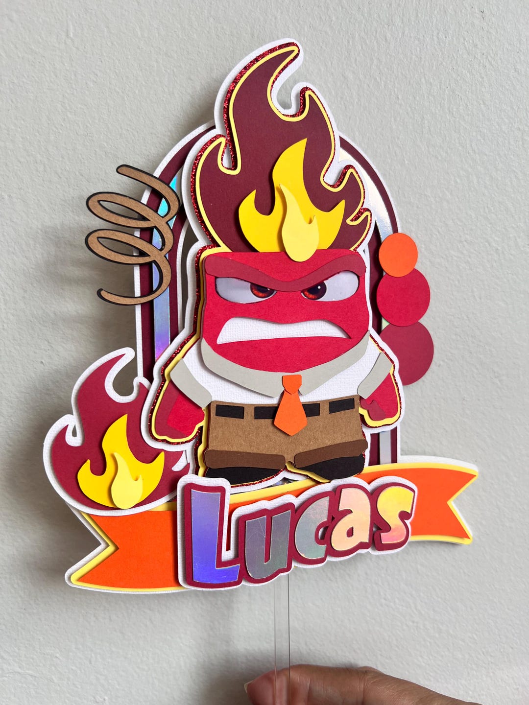 Anger Inside Out 3D Cake Topper, Inside Out Cake Topper, Fury Cake ...