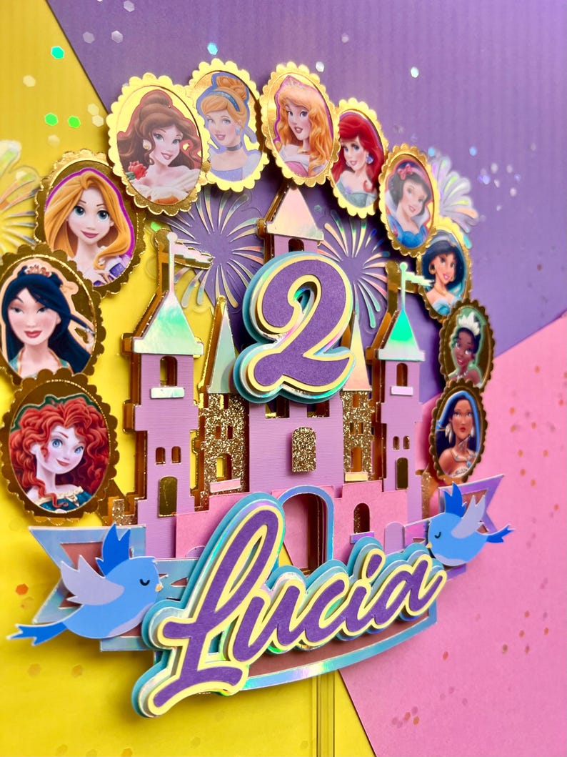 Princess Cake Topper, Disney Princess Cake Topper, Princess Cake ...