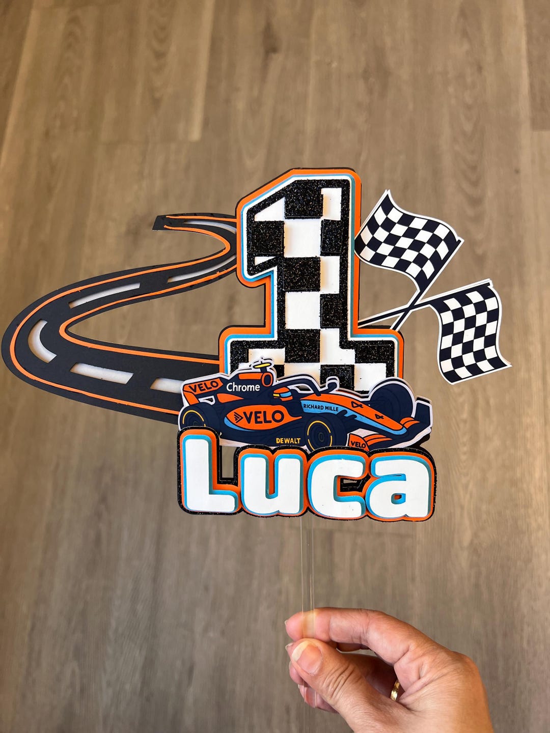 Formula 1 Racing Cake Topper, Mclaren Inspired Birthday Decoration ...