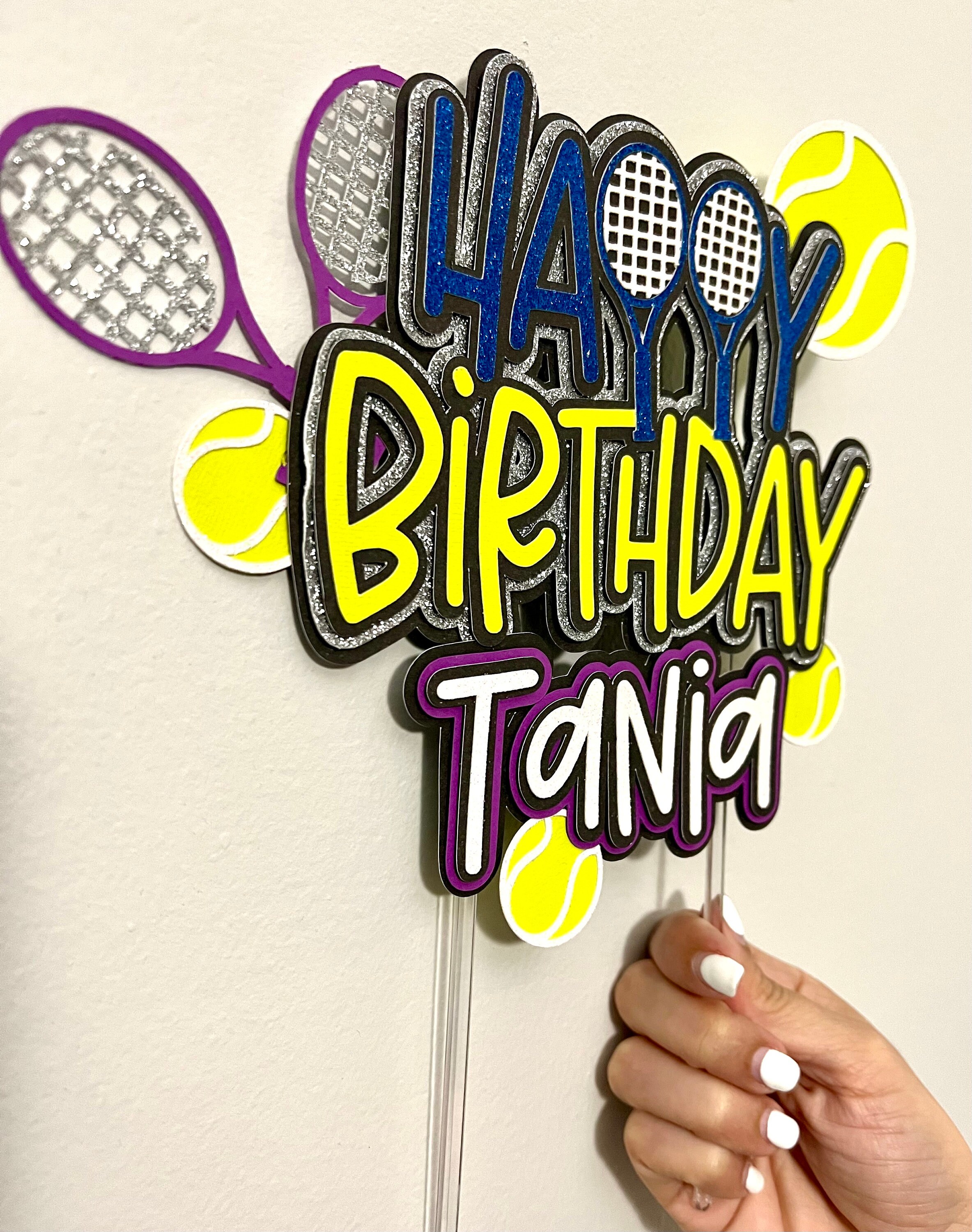 Tennis Theme Cake Topper, Tennis Birthday Party, Tennis Cake, Sport ...