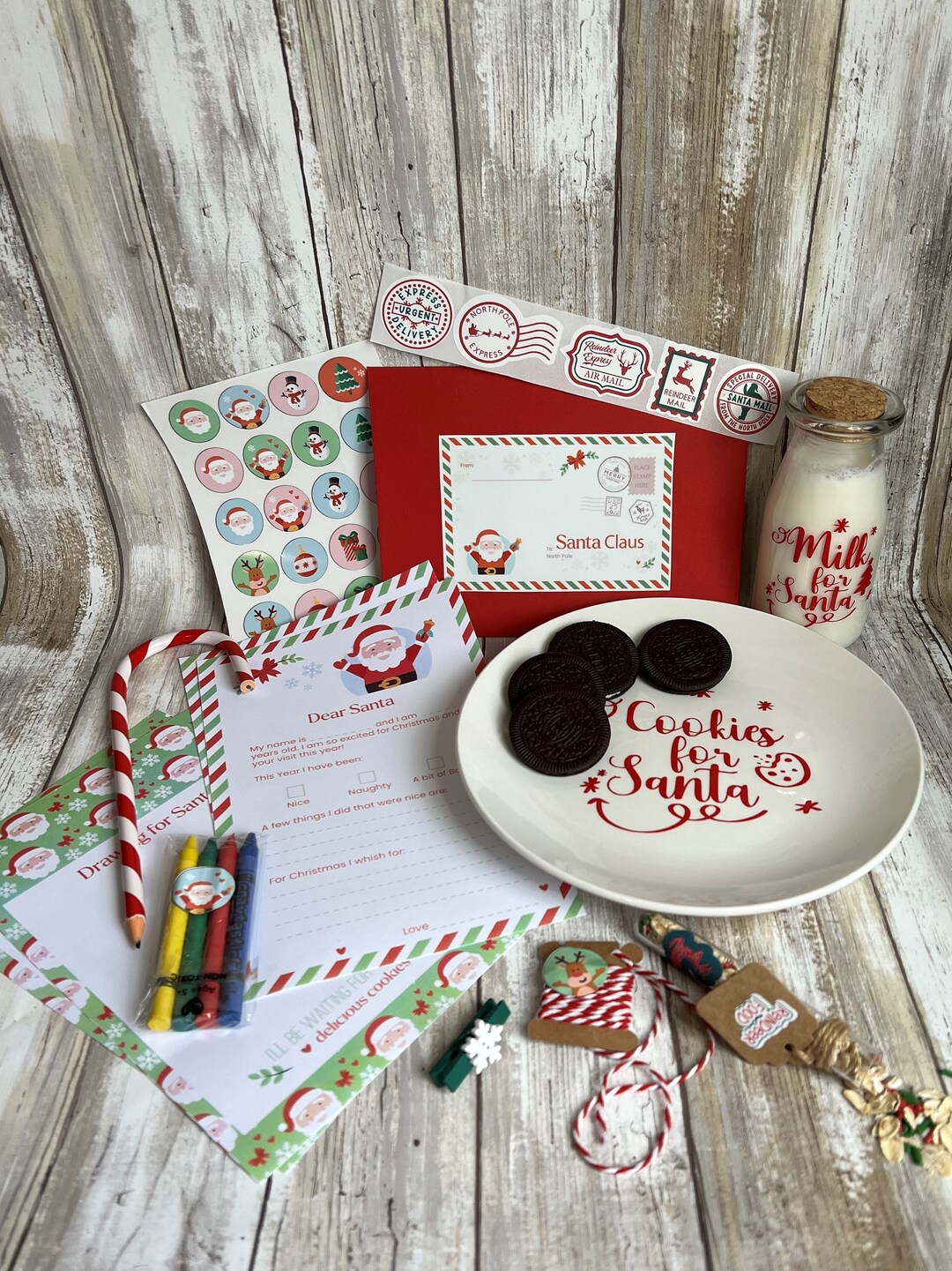 Santa Letter Kit, Letter to Santa, Cookies for Santa, Milk for Santa ...