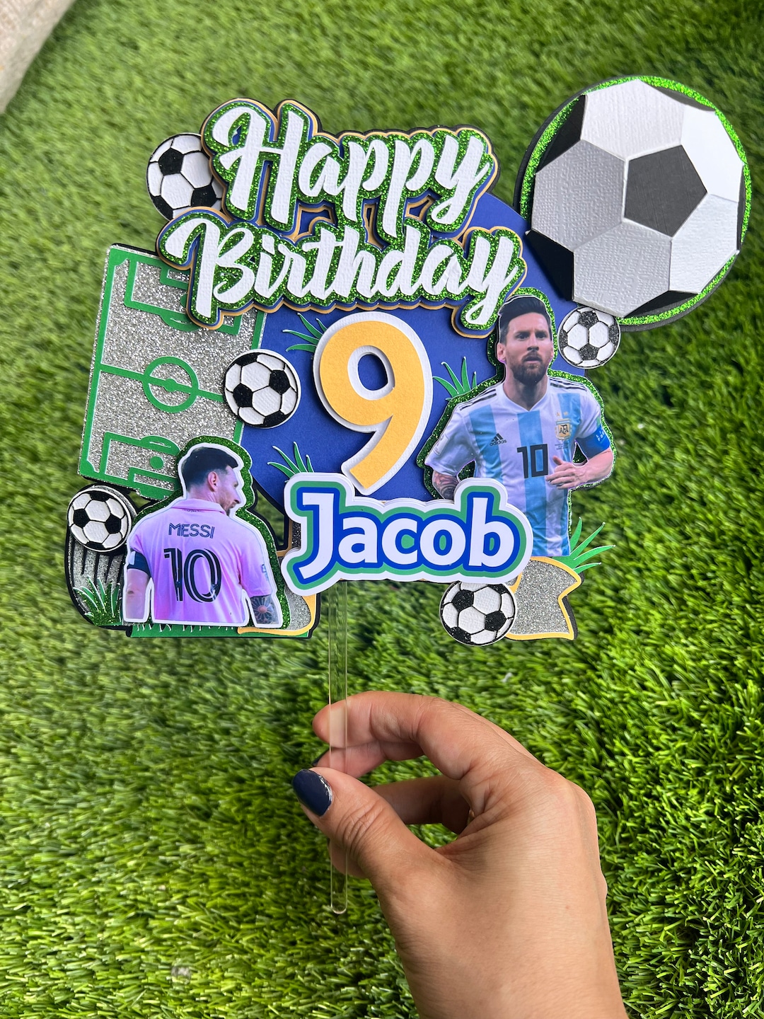 Soccer Cake Topper, Messi Miami Soccer Player Cake Topper, Messi ...